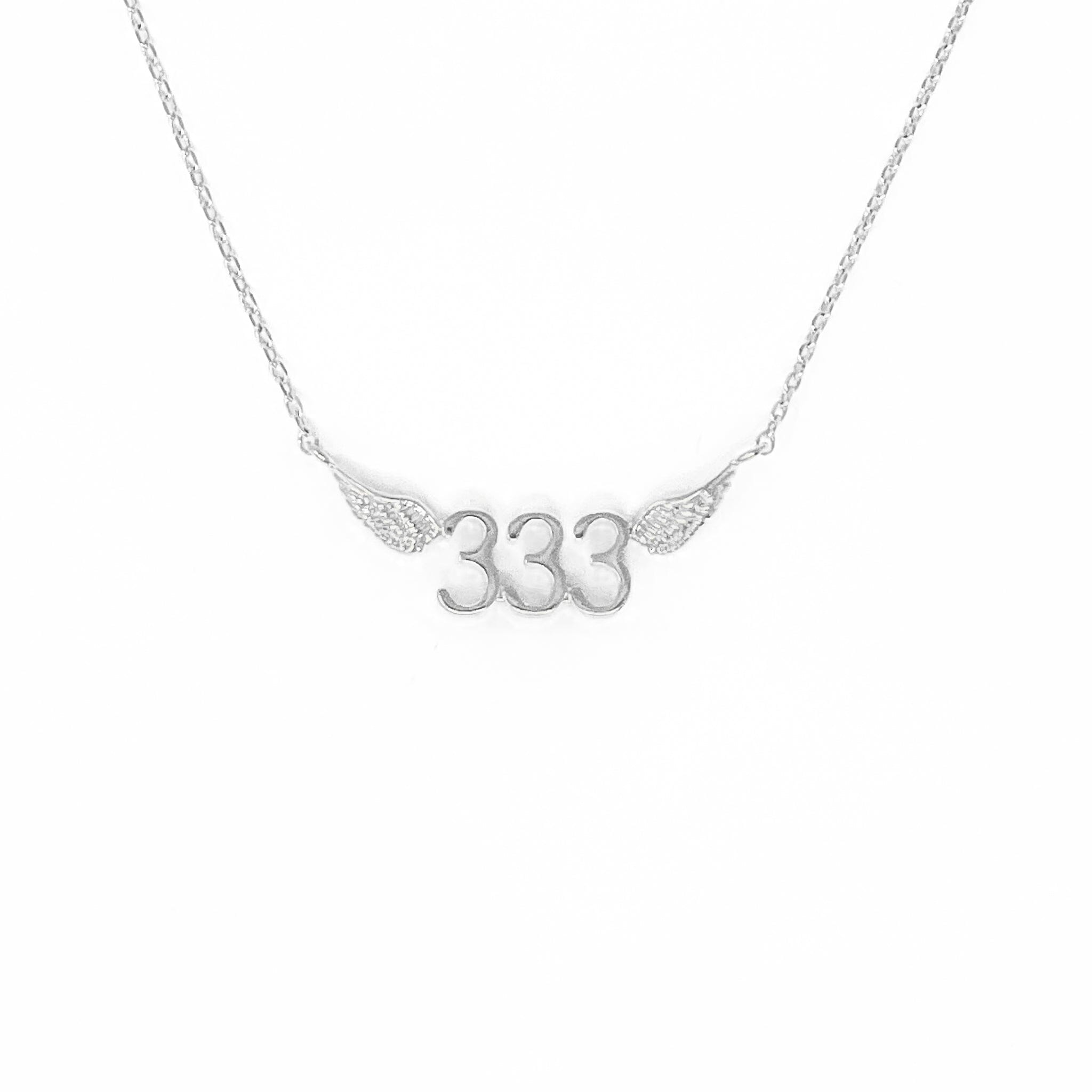 333 Angel Number Necklace (Silver Color) - SACRED TRINITY – House of ...
