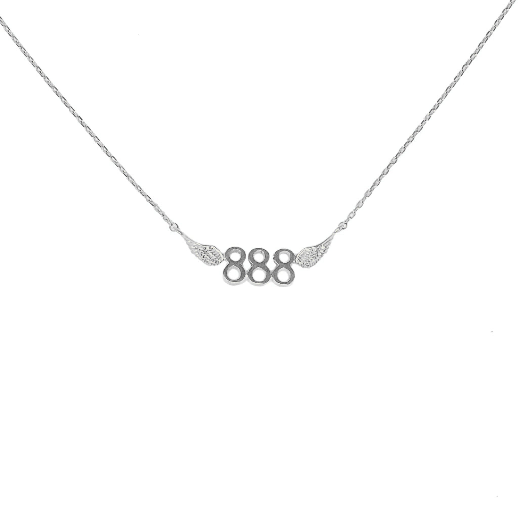 888 Angel Number Necklace (Silver Color) - PROSPERITY – House of ...