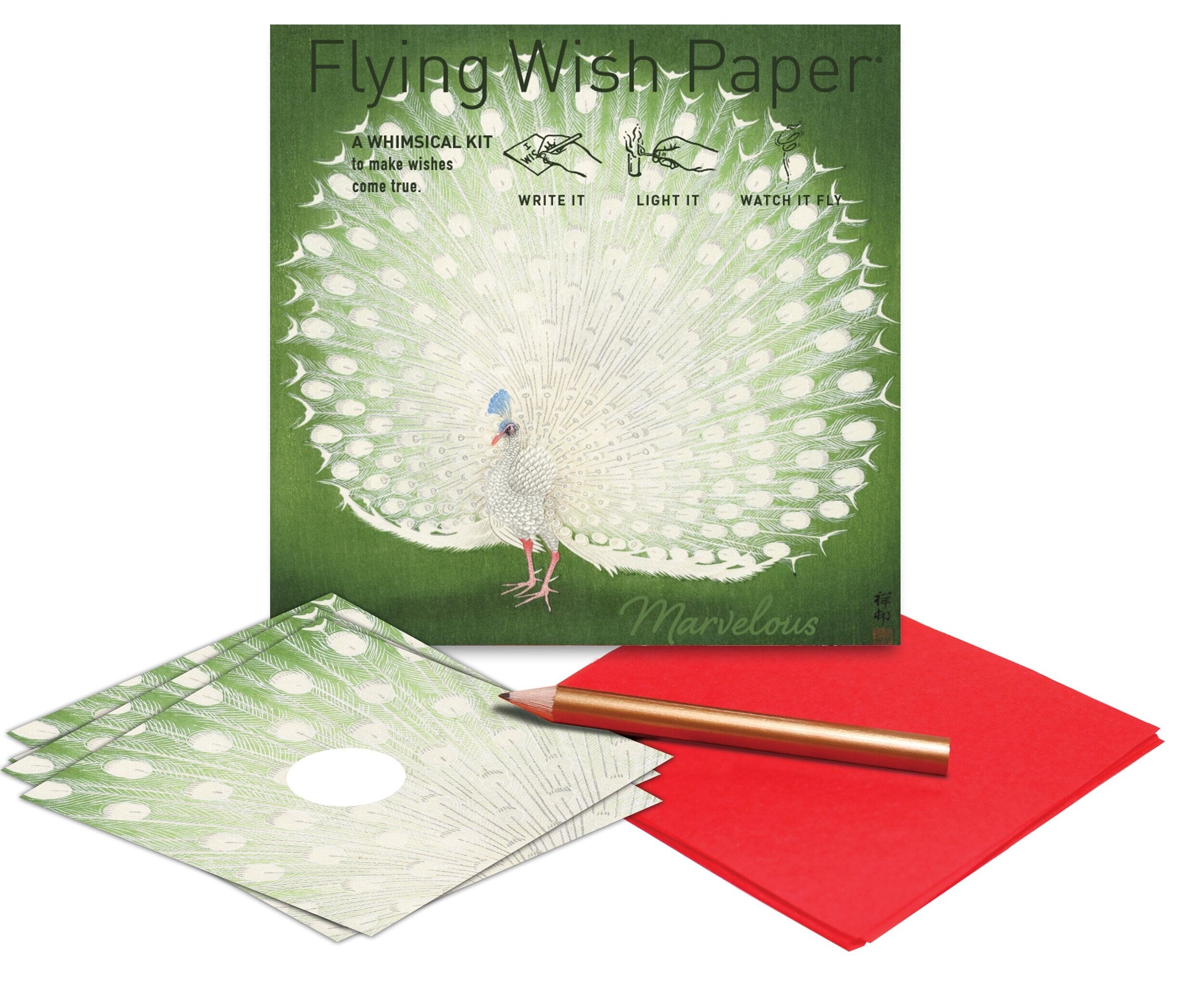 Flying Wish Paper Mini Kit - "PEACOCK" – House of Intuition Inc
